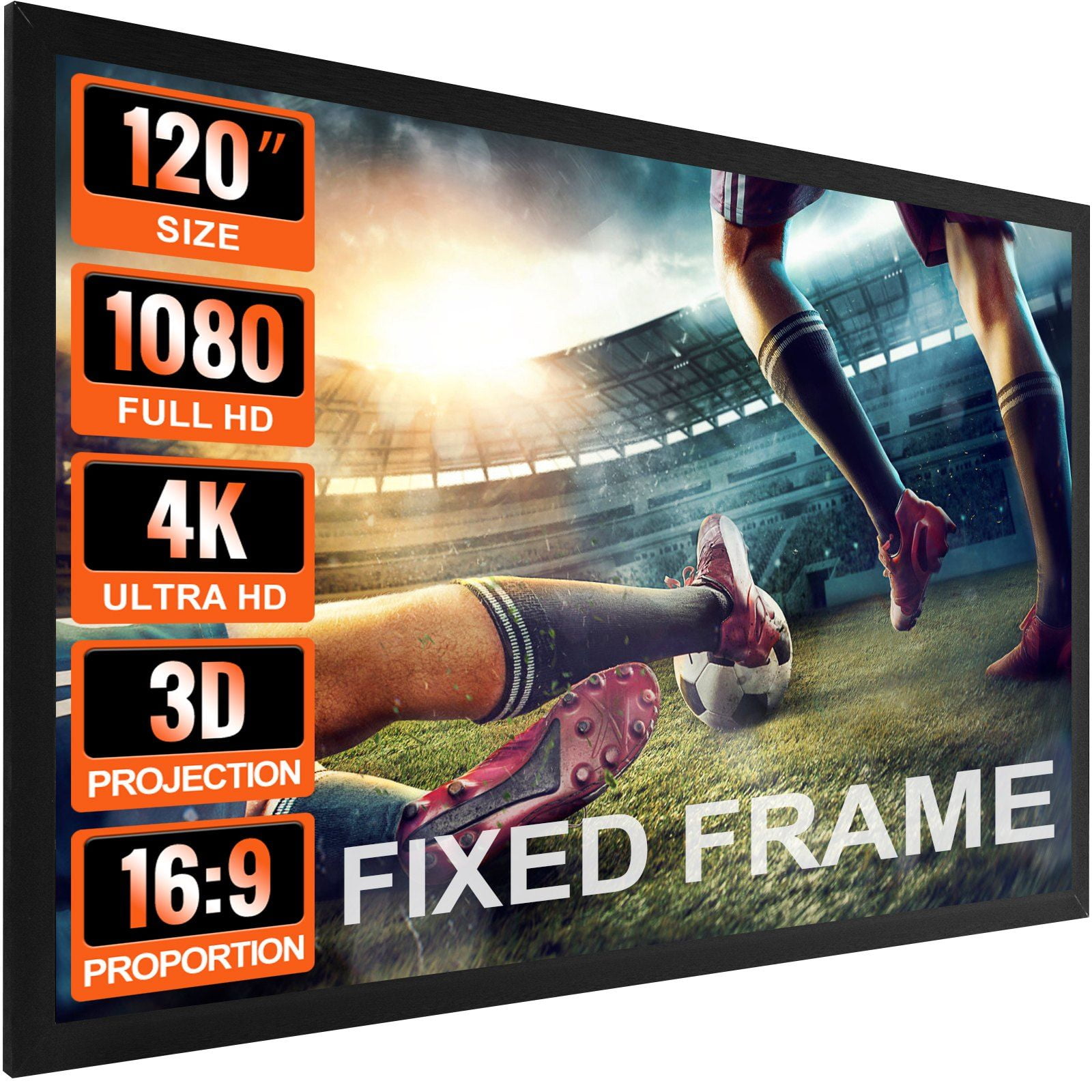 Projection Screen 120inch 16:9 Movie Screen Fixed Frame 3D Projector ...