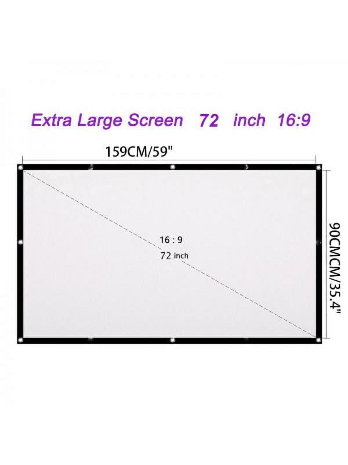 Projection Screen 72 inch 16:9 HD Foldable Anti-Crease Portable ...