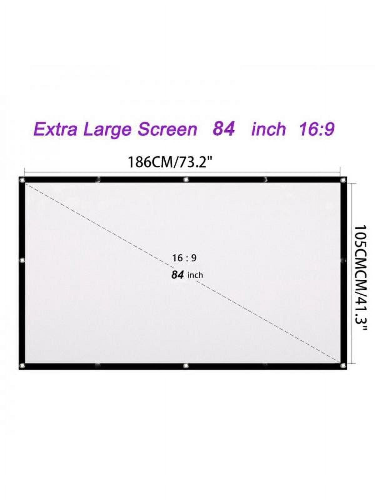 Projection Screen 84 inch 16:9 HD Foldable Anti-Crease Portable ...