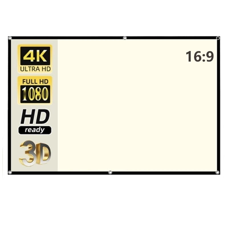 Projection Screen White Grid Anti-Light 160 ° Viewing Angle Reflective ...