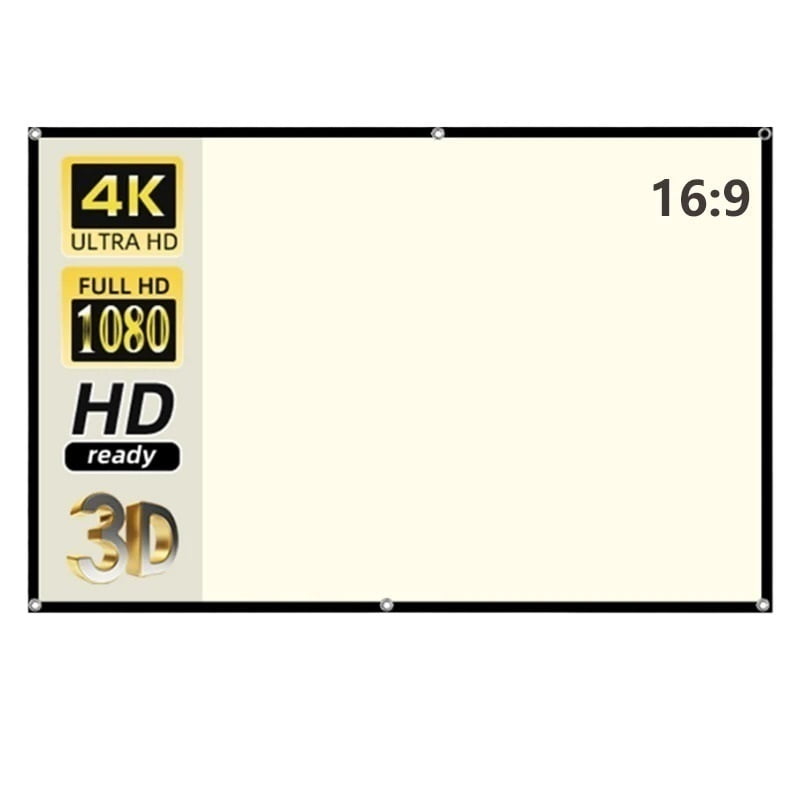 Projection Screen White Grid Anti-Light 160 ° Viewing Angle Reflective ...