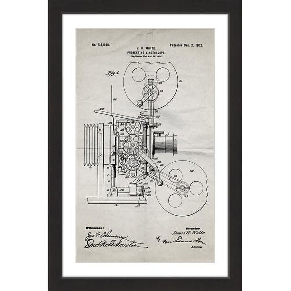 "Projector 1902 Old Paper" Framed Painting Print - Walmart.com