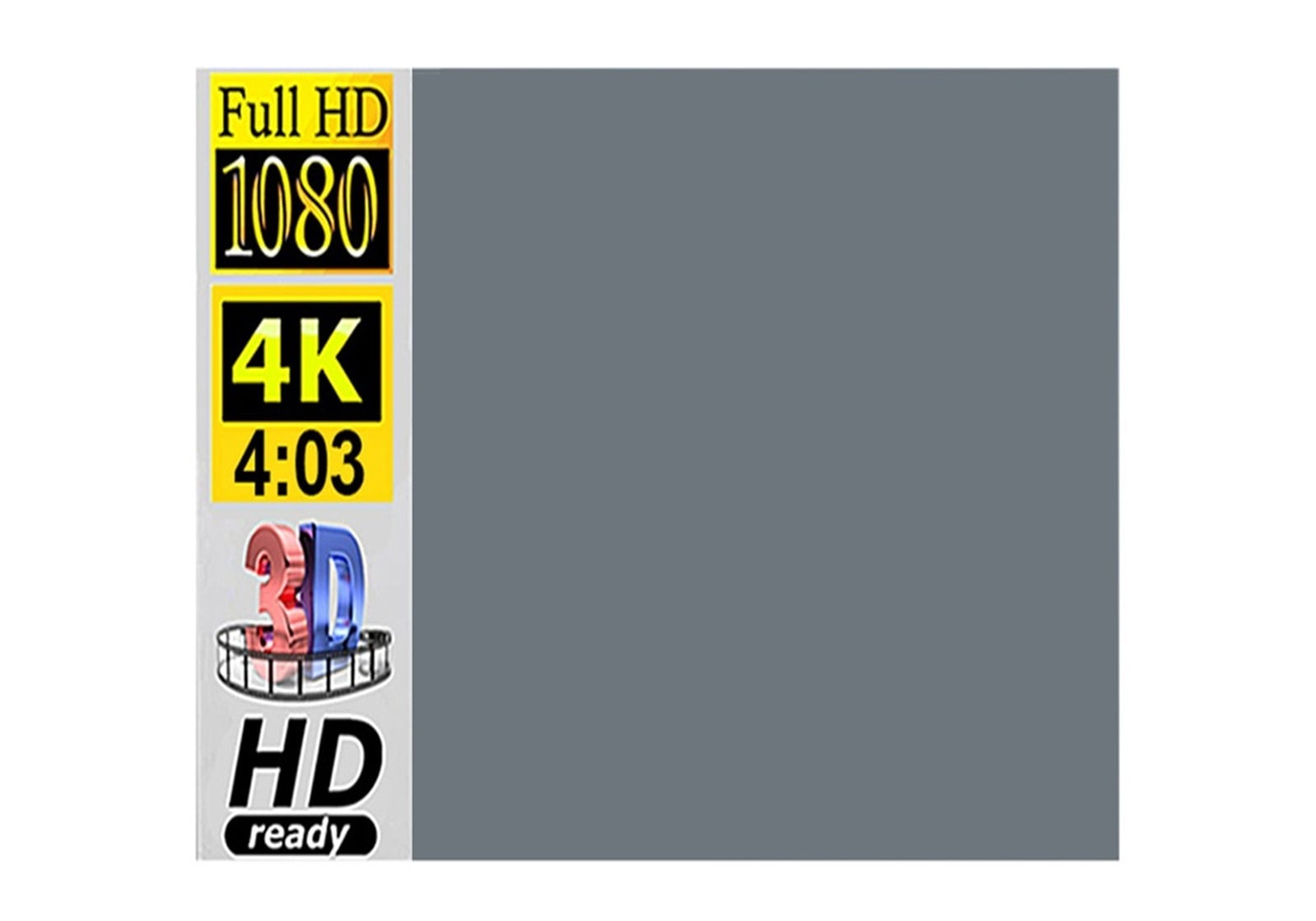 Projector 4:3 Scale 60 72 84 92 100 110 Inch 1080P HD Foldable Portable ...