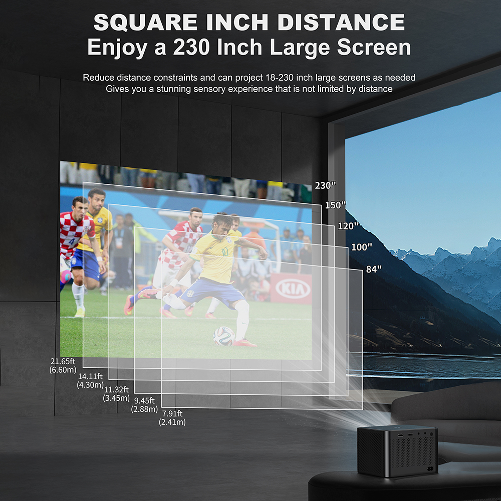 Projector,Built-in Low Noise Lumens 230-inch Lcd Wifi Built-in Low Tv ...