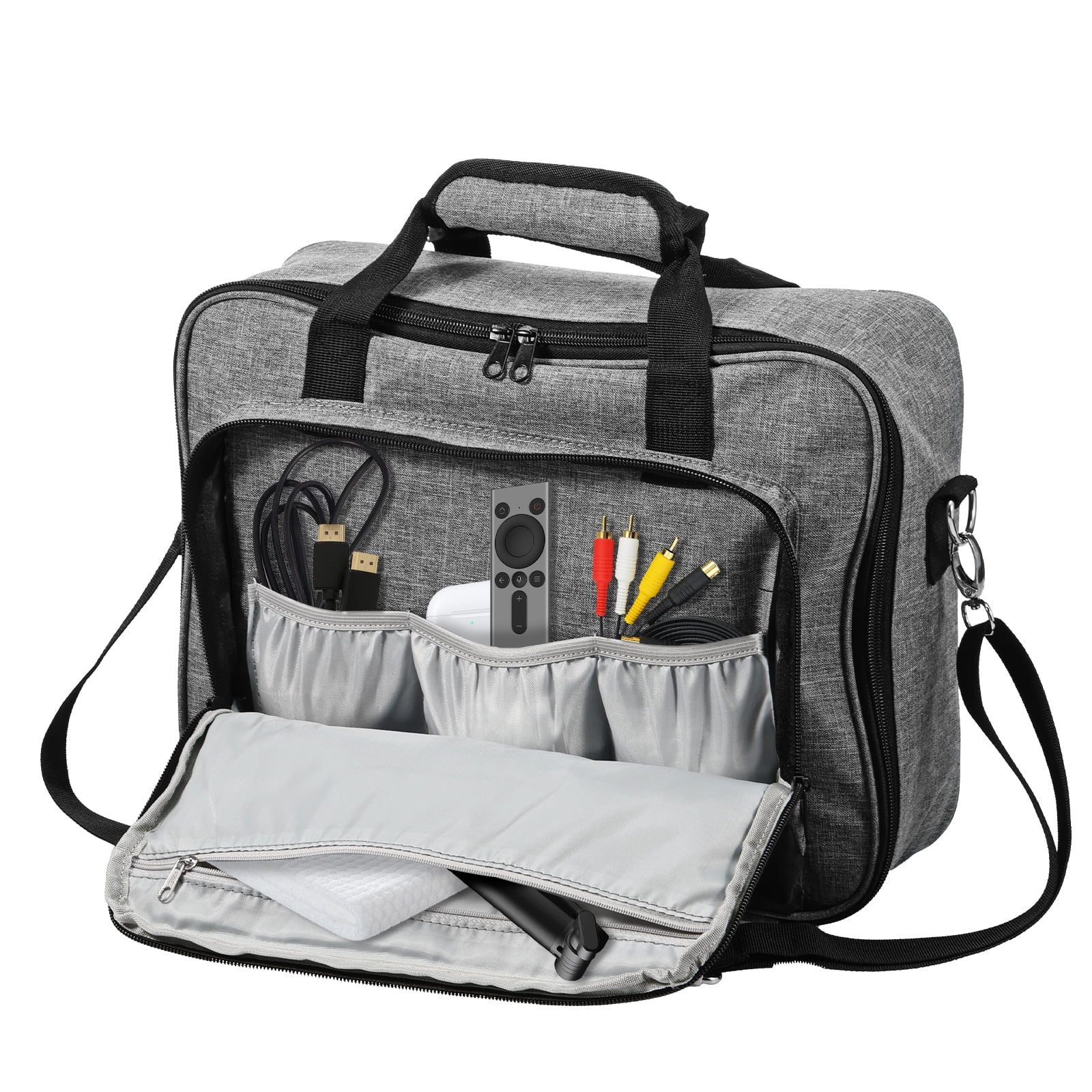 Projector Carrying Case Portable Travel Projector Bag with Accessories ...