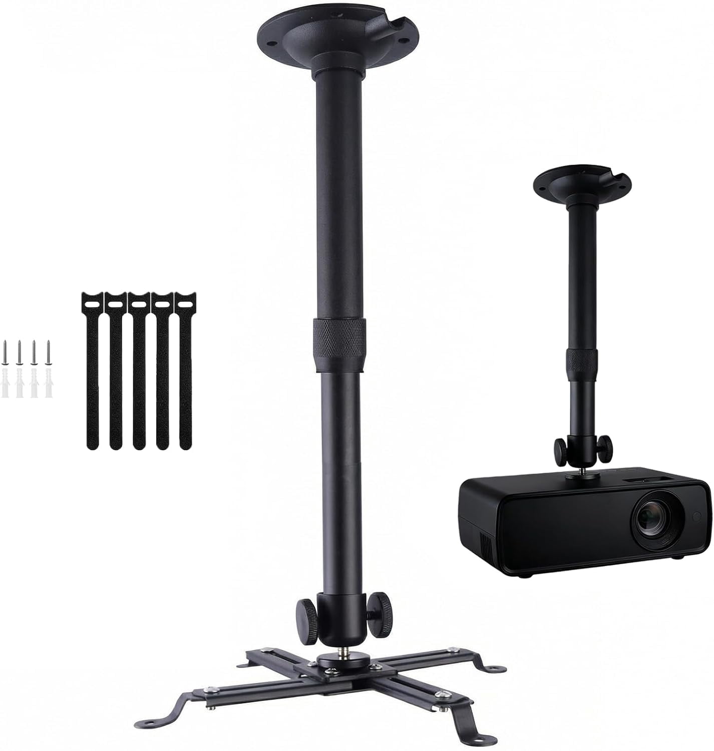 Projector Ceiling Mount - Universal 2-in-1 Bracket with Extension Pole ...