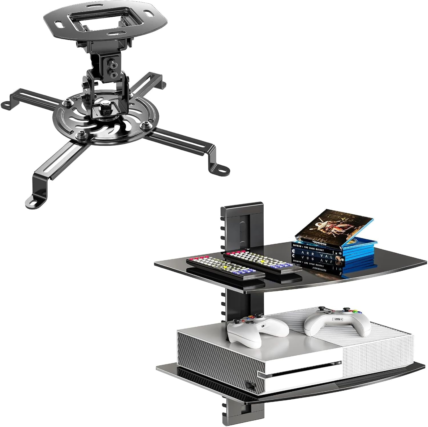 Projector Ceiling Mount and Floating Entertainment Center Shelves(2 ...