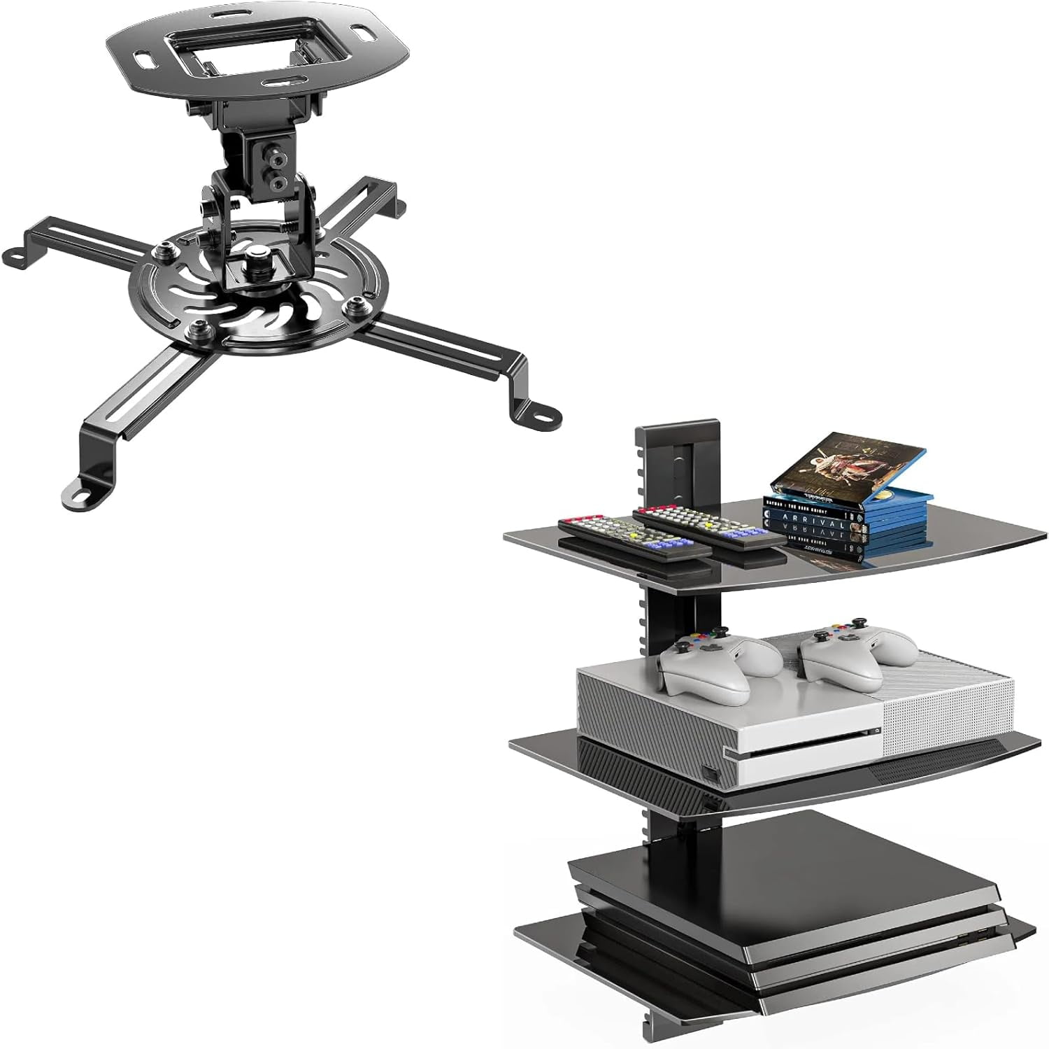 Projector Ceiling Mount and Floating Entertainment Center Shelves(3 ...