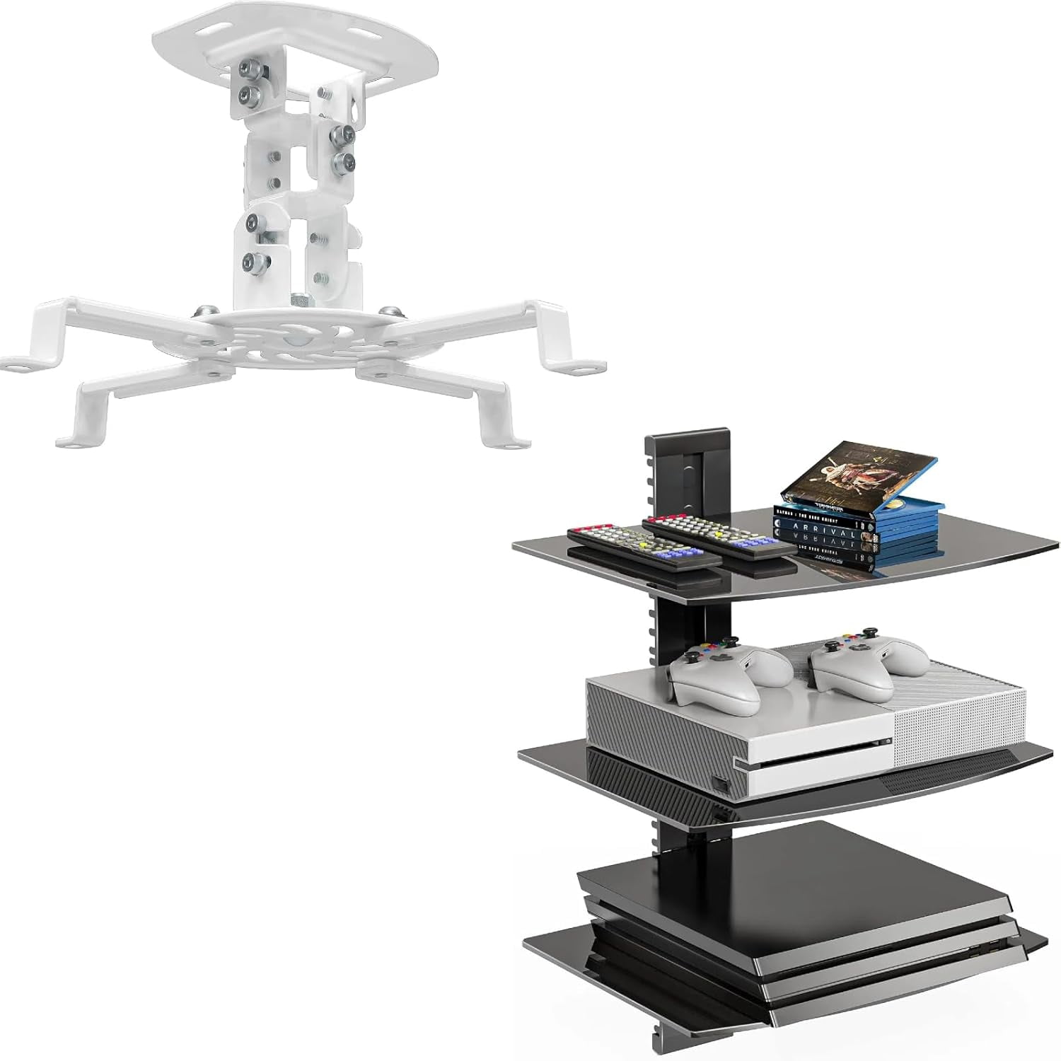 Projector Ceiling Mount and Floating Entertainment Center Shelves(3 ...