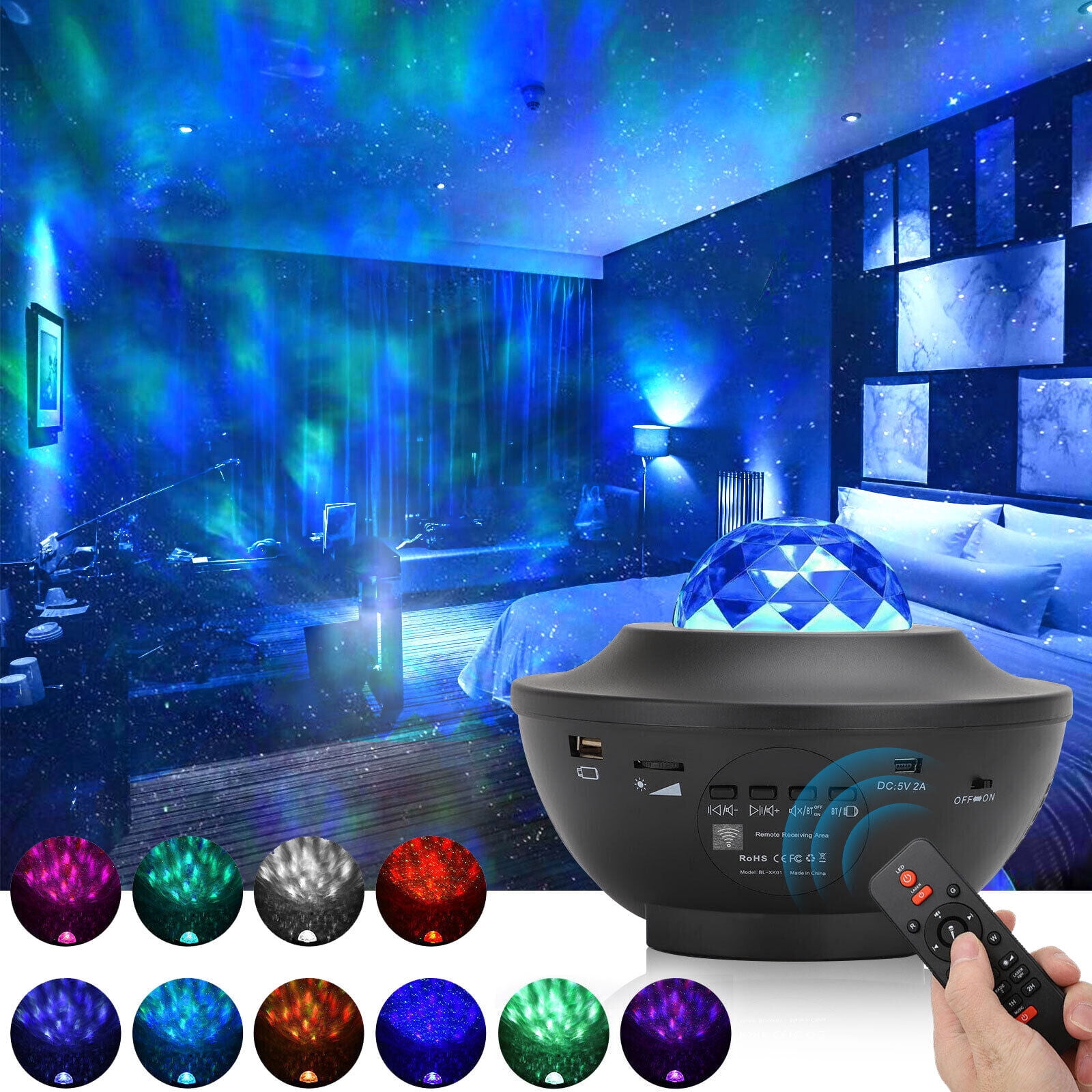 Projector Galaxy Starry Sky Night Light Ocean Star Party Speaker LED ...