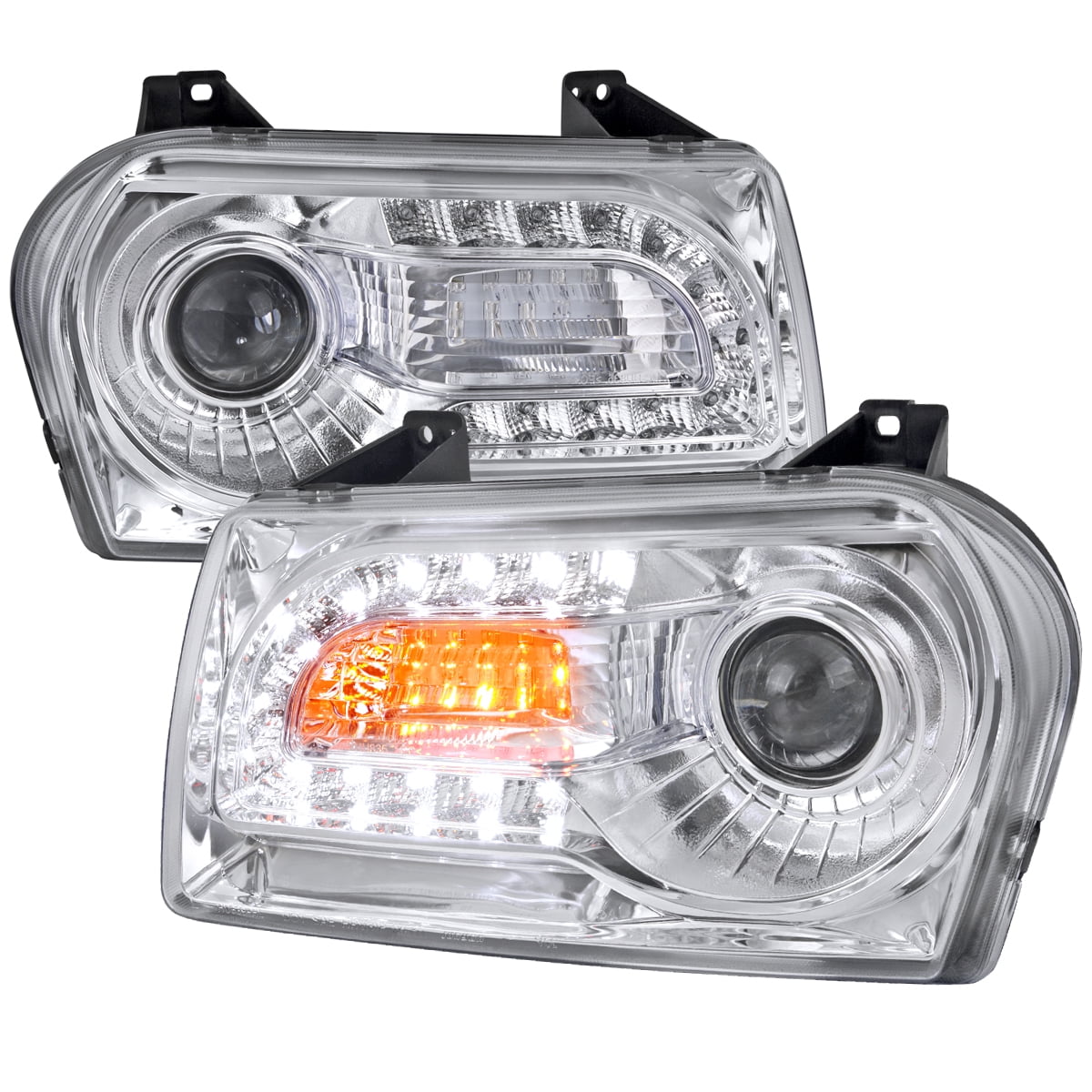 Projector Headlights w/ LED Light Strip & LED Turn Signal Lights ...