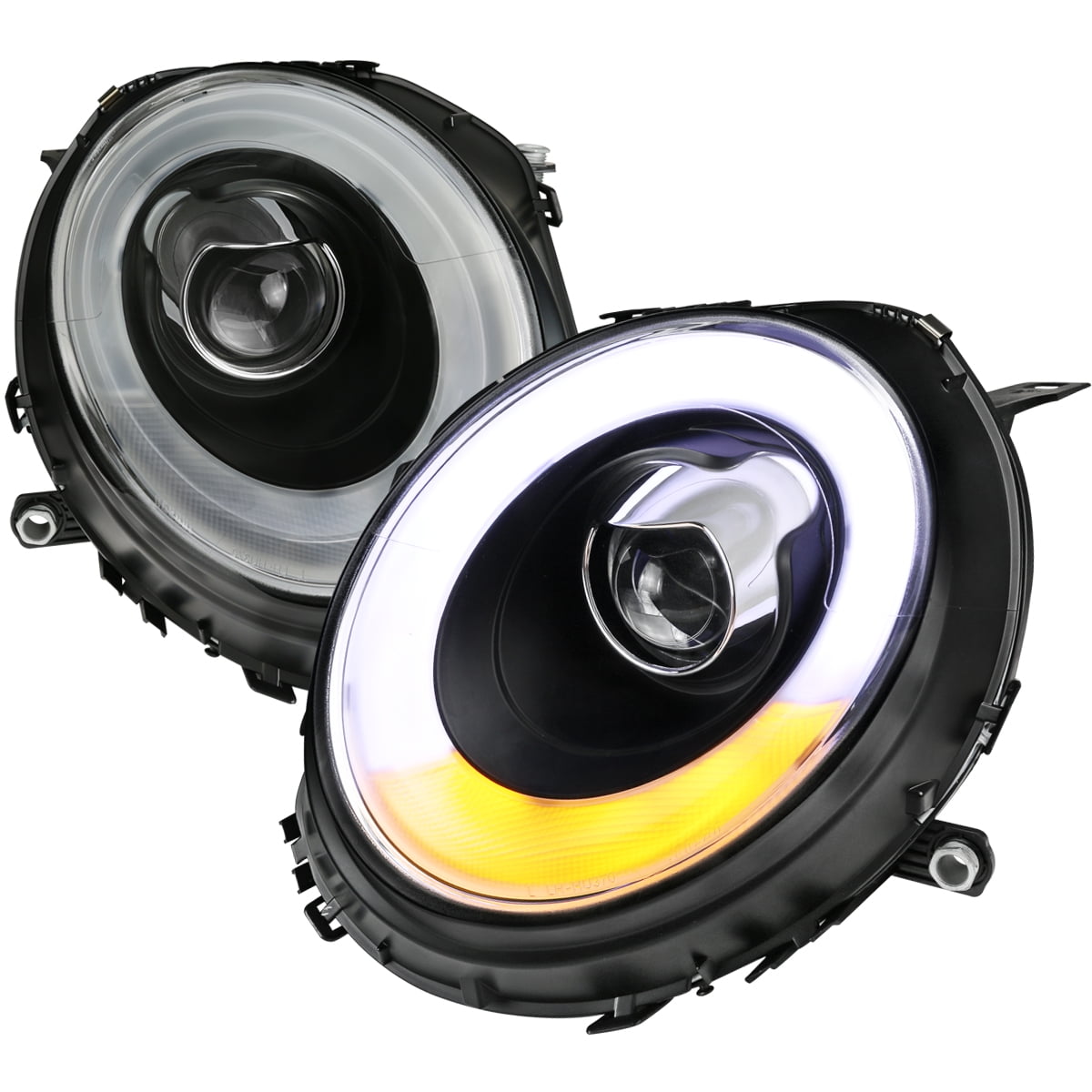 Projector Headlights w/ LED Turn Signal Lights (Black Housing/Clear ...