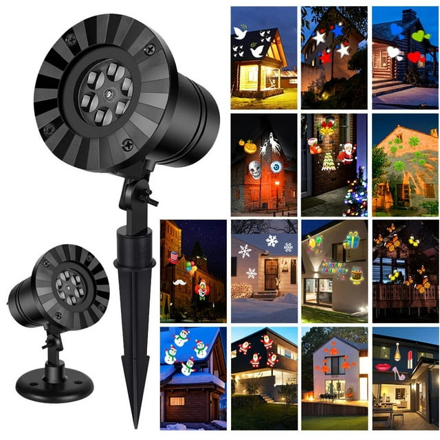Projector Lights 16 Patterns Garden Lamp Lighting Waterproof Landscape ...