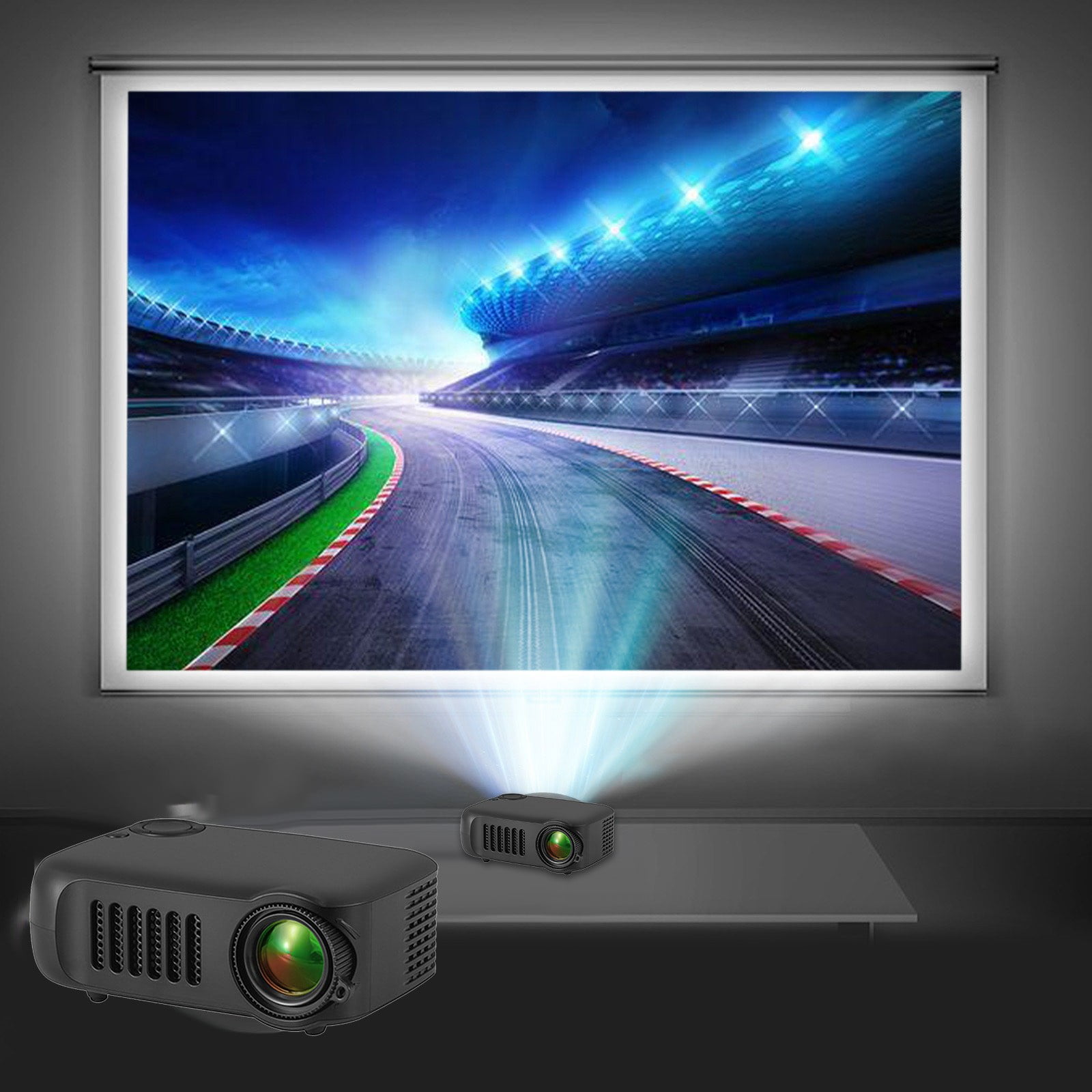 Projector Mini Portable LED Outdoor HD 1080P Cell Phone Projector Cool ...