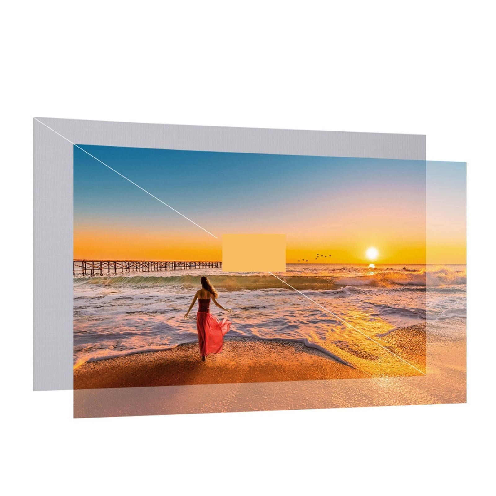 Projector Scree 120/100/80/70/60 Inch 16:9 Fabric Cloth Screen High ...