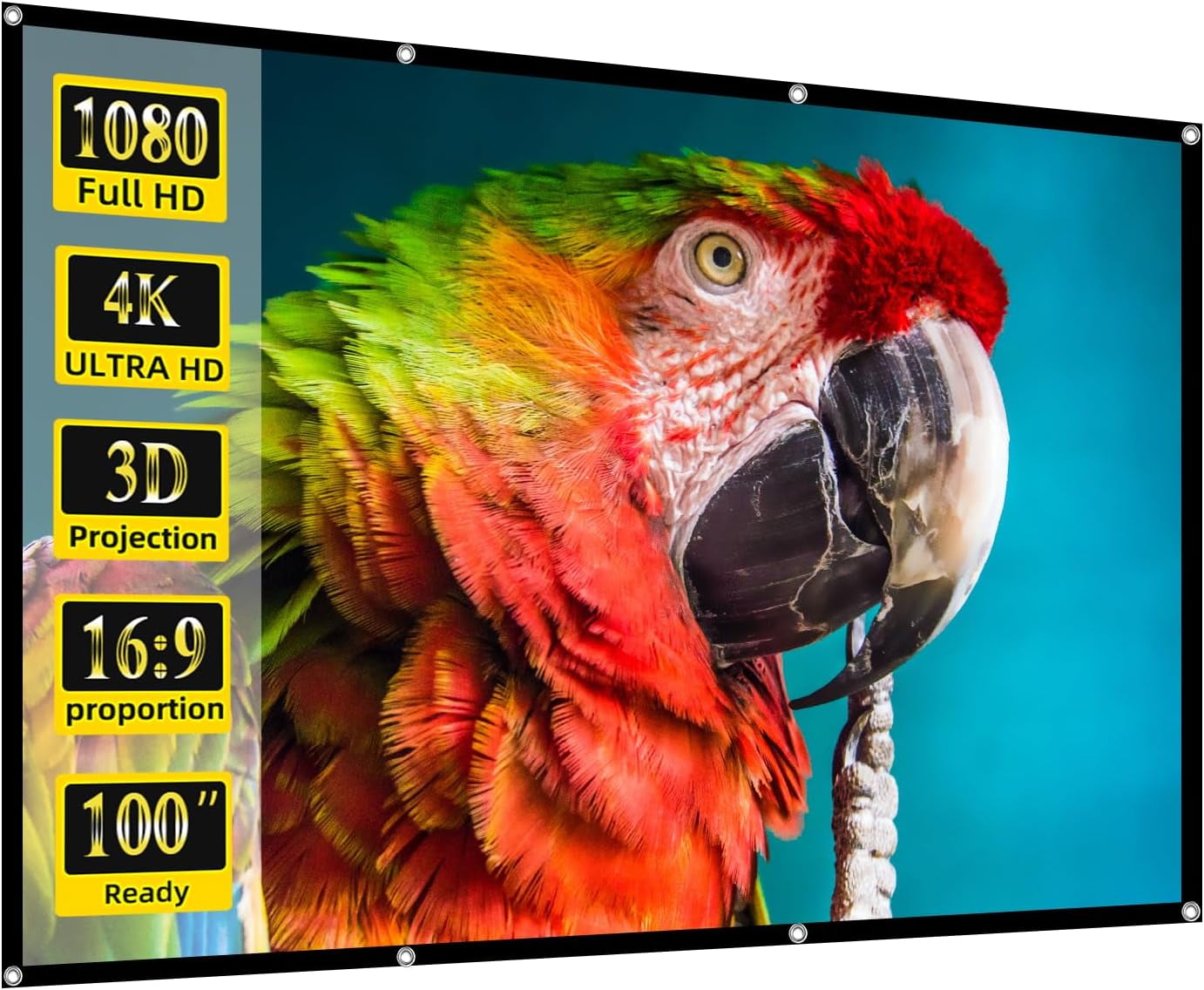 Projector Screen, 100 inch Movie Projector Screen16:9 Foldable Portable ...