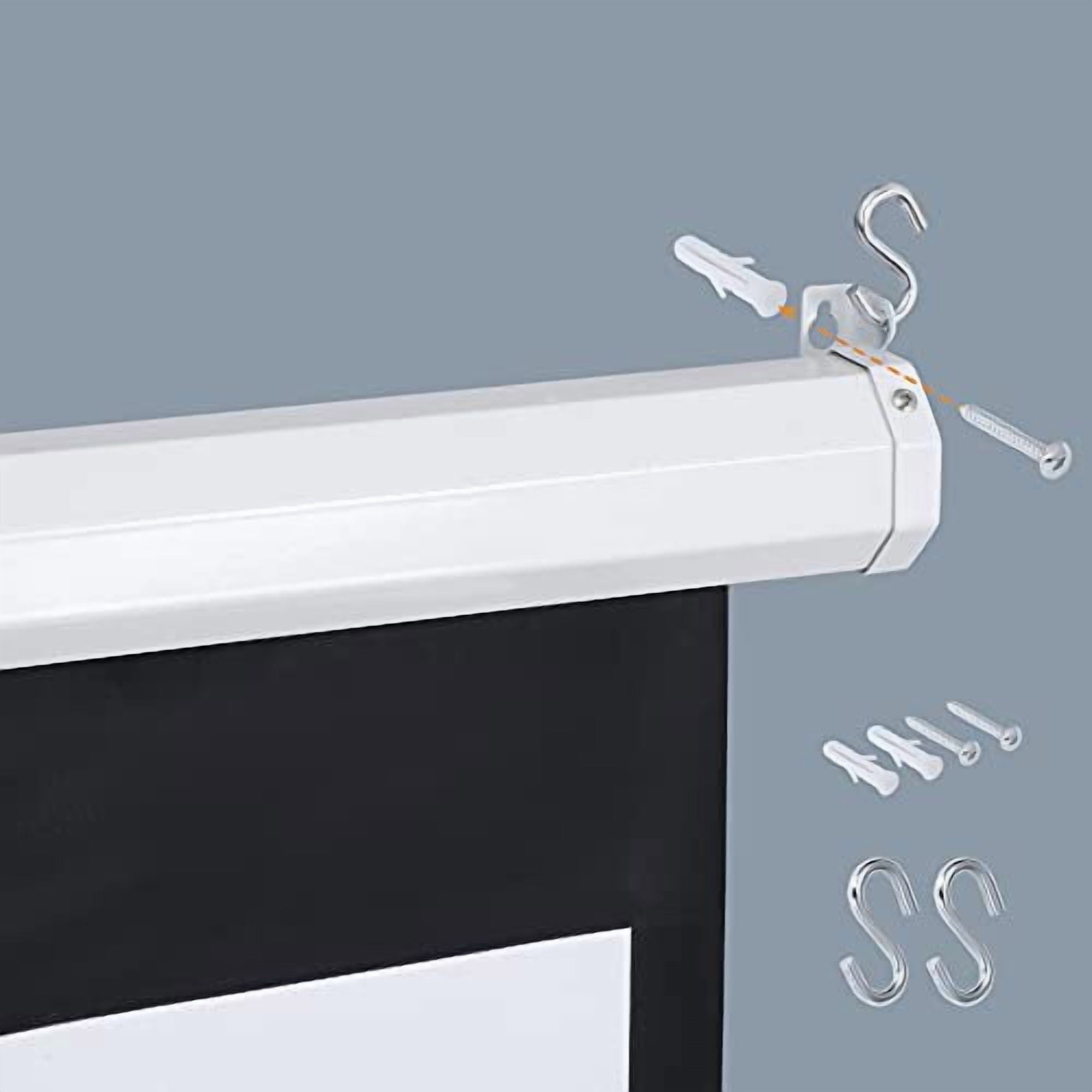 Projector Screen 120 Inch 1:1 HD Portable Manual Pull Down Projector ...