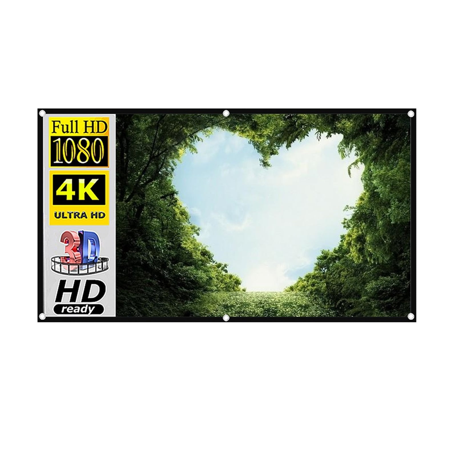 Projector Screen, 133 Inches 16:9 Black Edge Anti-Light Projector ...