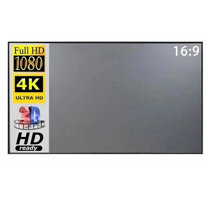Projector Screen 16:9 Foldable Anti-Light Grey Reflective Cloth ,Easy ...