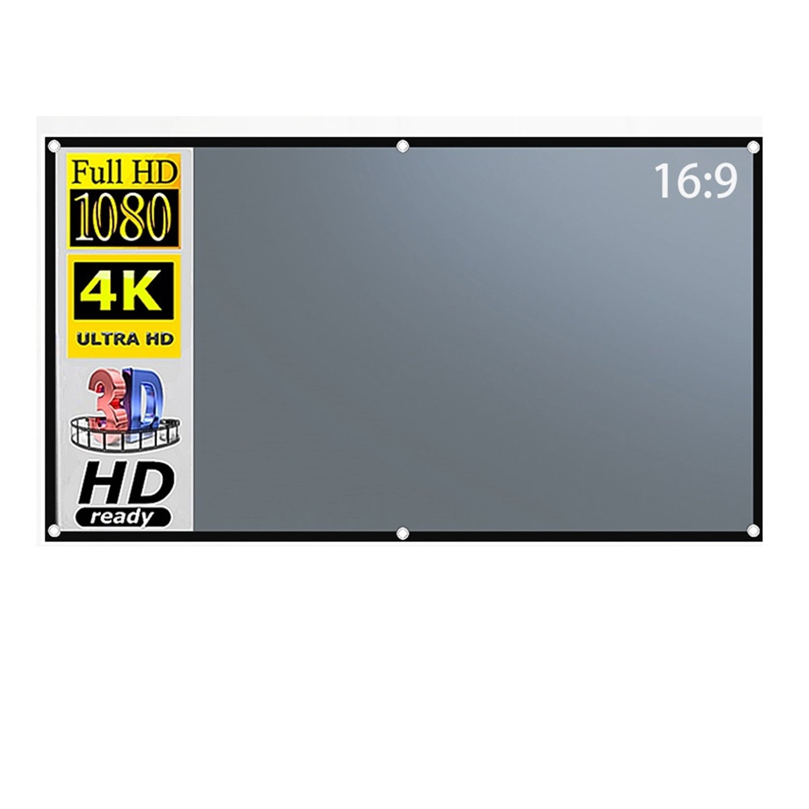 Projector Screen 16:9 Metal Anti Light 84 100 120 130 Inch Gray Optical ...