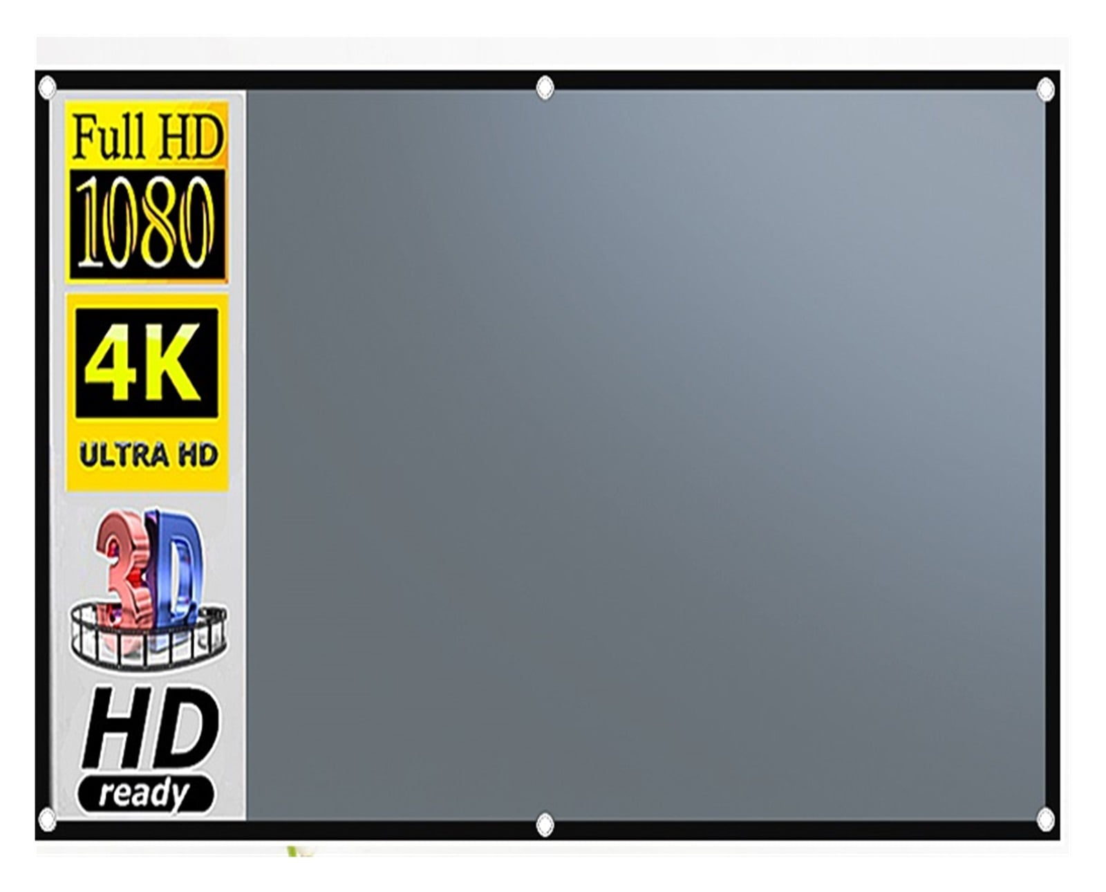 Projector Screen 16:9 Metal Grey Anti-Light 100 Inch Black Ed With ...