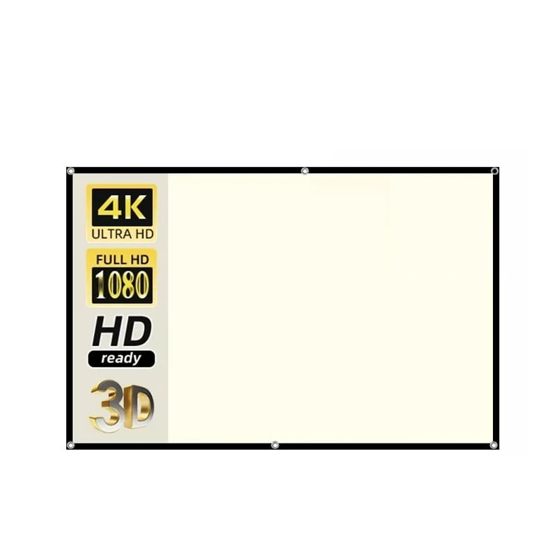 Projector Screen 16:9 White Grid Anti Light Curtain HD High Brightness ...