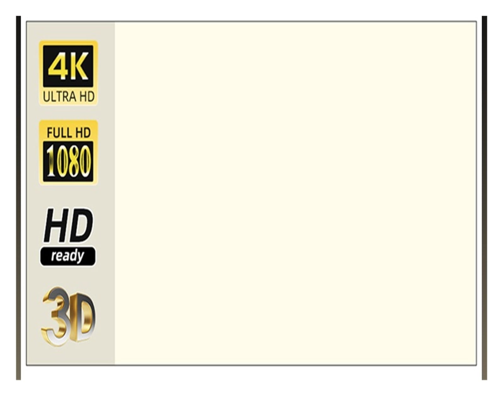 Projector Screen 60-130 Inch White Grid Anti-Light 160 ° Viewing Angle ...