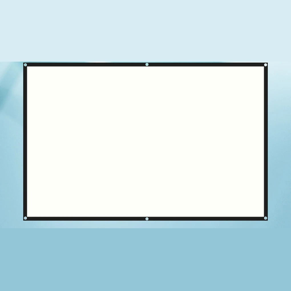 Projector Screen 60-130 inch White Grid Anti-Light 160 ° Viewing Angle ...