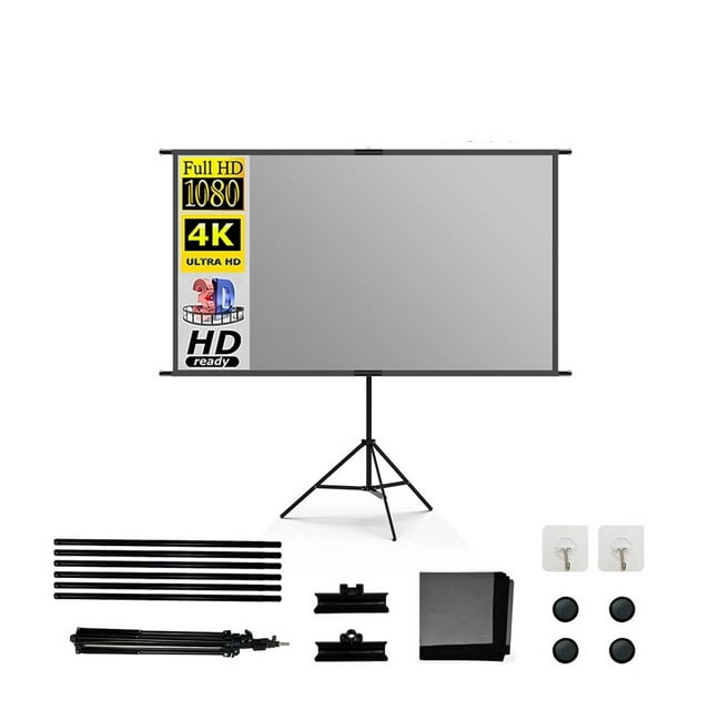Projector Screen, Anti-light Projector Screen With Stand 4K HD Portable ...