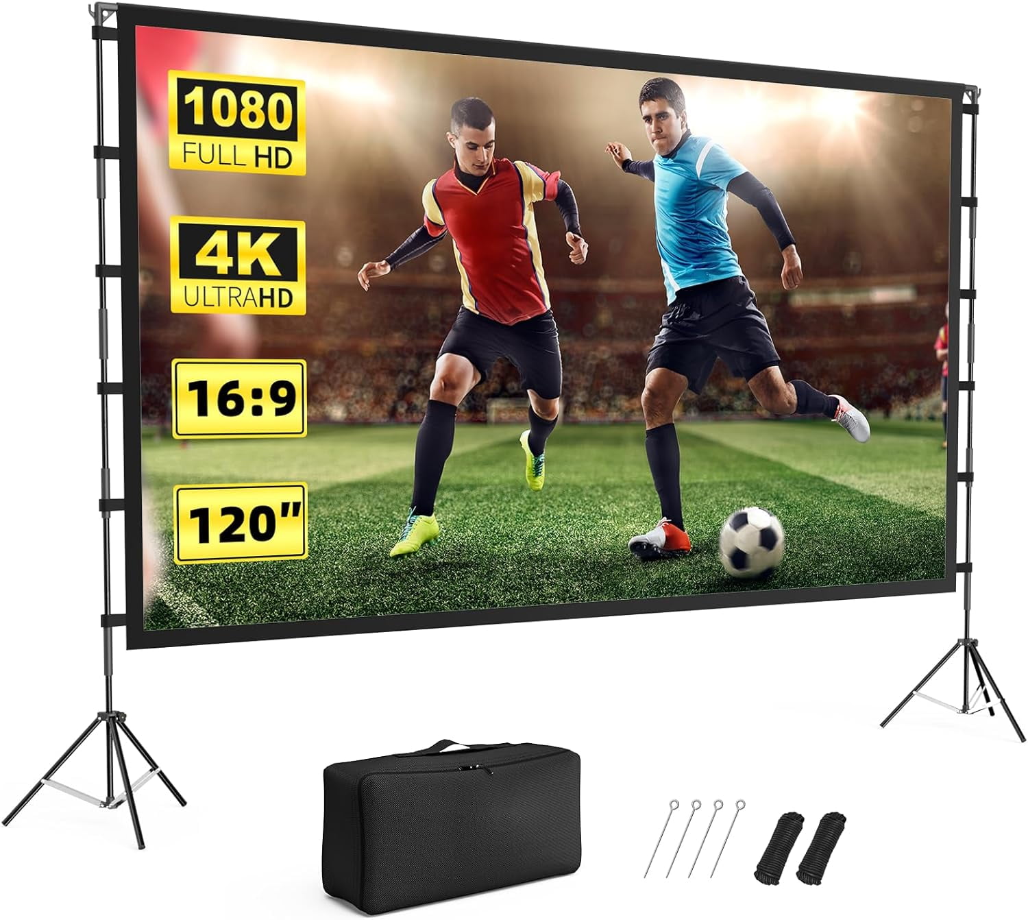 Projector Screen Outdoor, Projector Screen with Stand Portable 120 ...