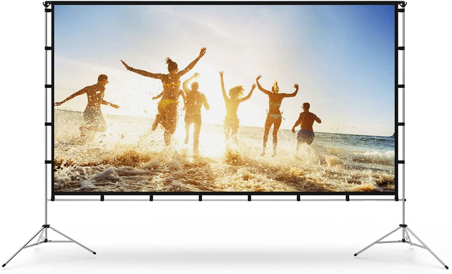 Projector Screen with Stand, 100 inch Portable Foldable Projection ...