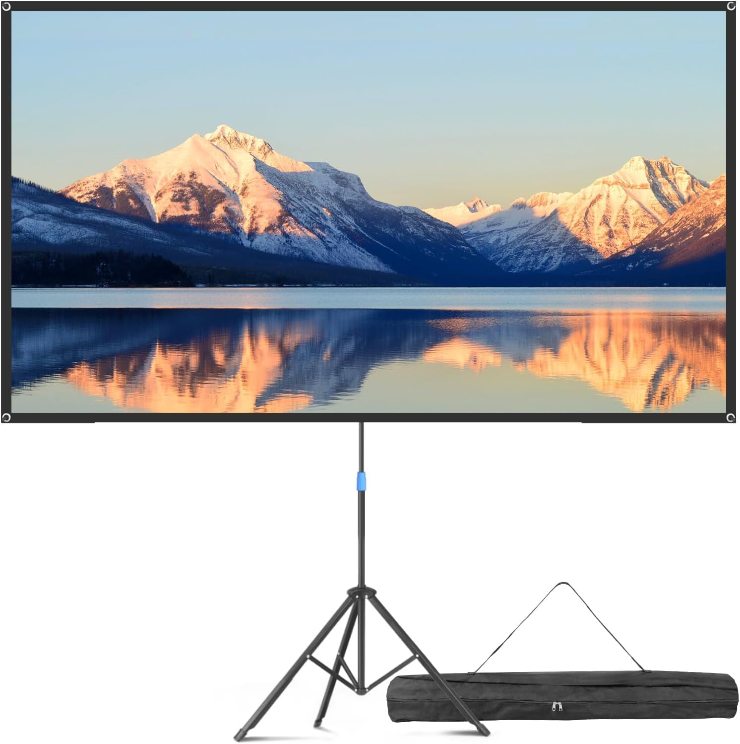 Projector Screen with Stand, 80 Inch Portable Projector Screen Outdoor ...