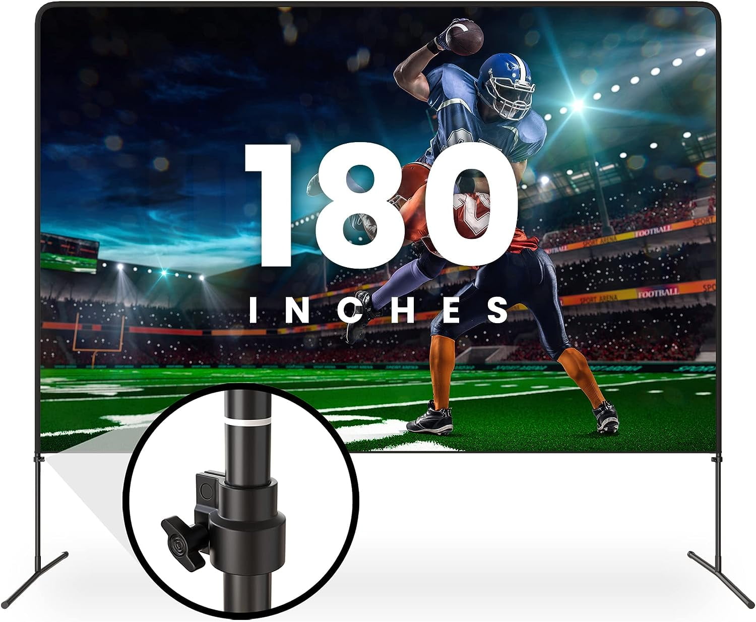 180'' Portable Projector Screen with Stand for Indoor & Outdoor, Office ...