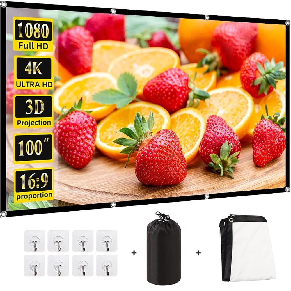 Arcticice 100" Foldable Projector Screen, 16:9 Outdoor Indoor Movie ...