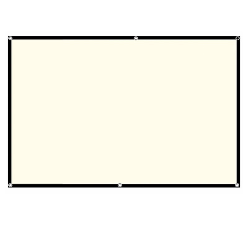 Projector Screen White Grid Anti-Light 160°Viewing Angle Black Border ...