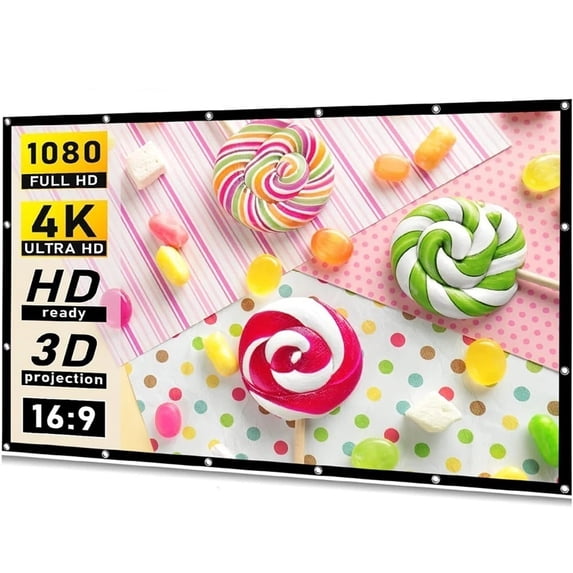 Projector Screen White Less Creases Soft High Density Portable Foldable ...