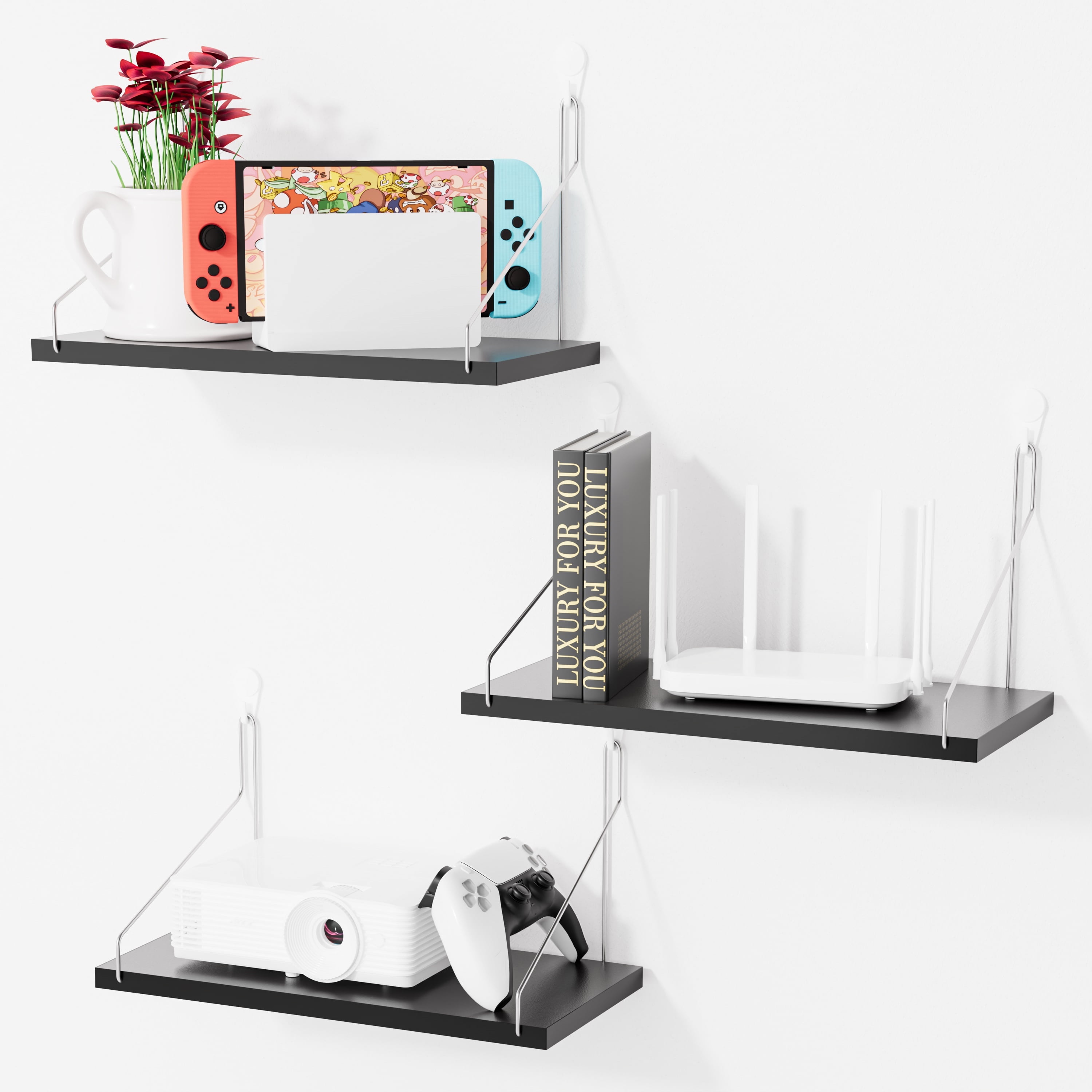 Projector Wall Mount Floating Shelf 14.2" x 8"*3pcsFloating Shelf for ...