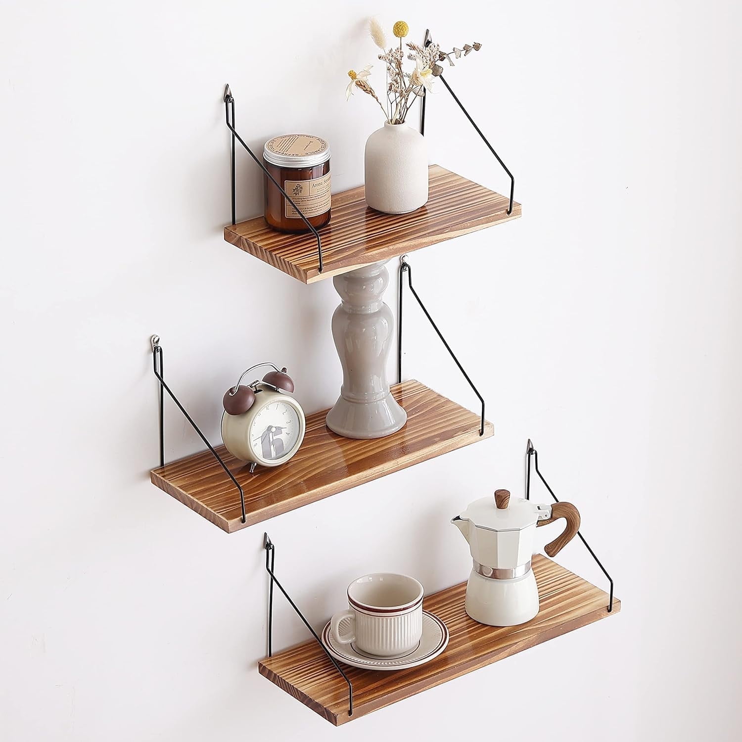 Projector Wall Mount Floating Shelf 14.2" x 6*3pcs" – Natural Pine Wood ...