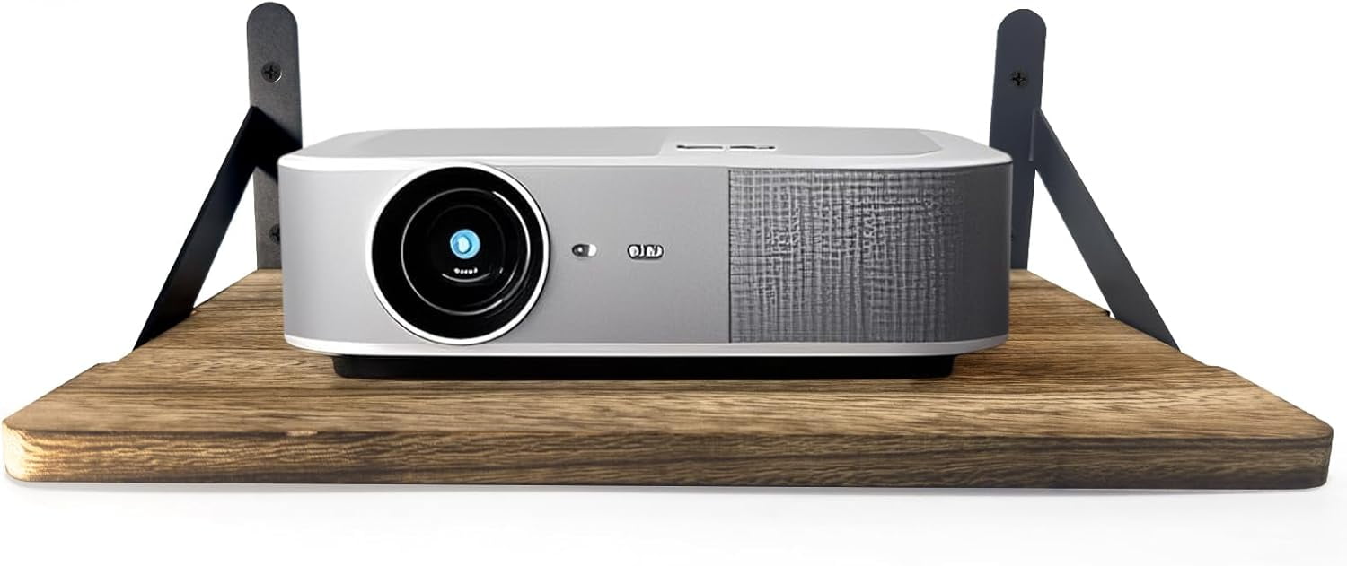 Projector Shelf, 15.7" x 11" Wood Projector Wall Mount Shelf, Projector ...