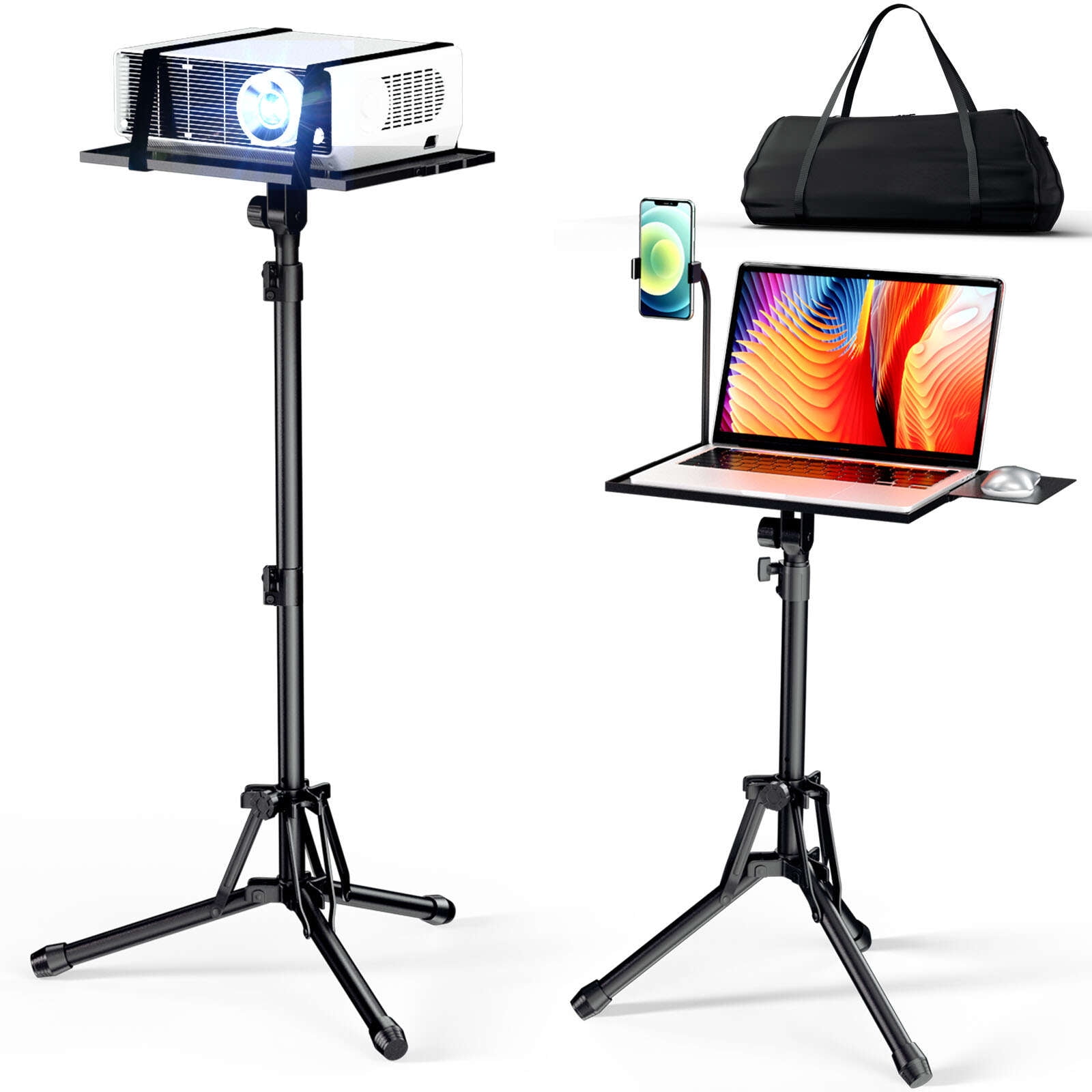 FFILY Portable Adjustable Height 20 to 60 Inch Electronics Stand with ...