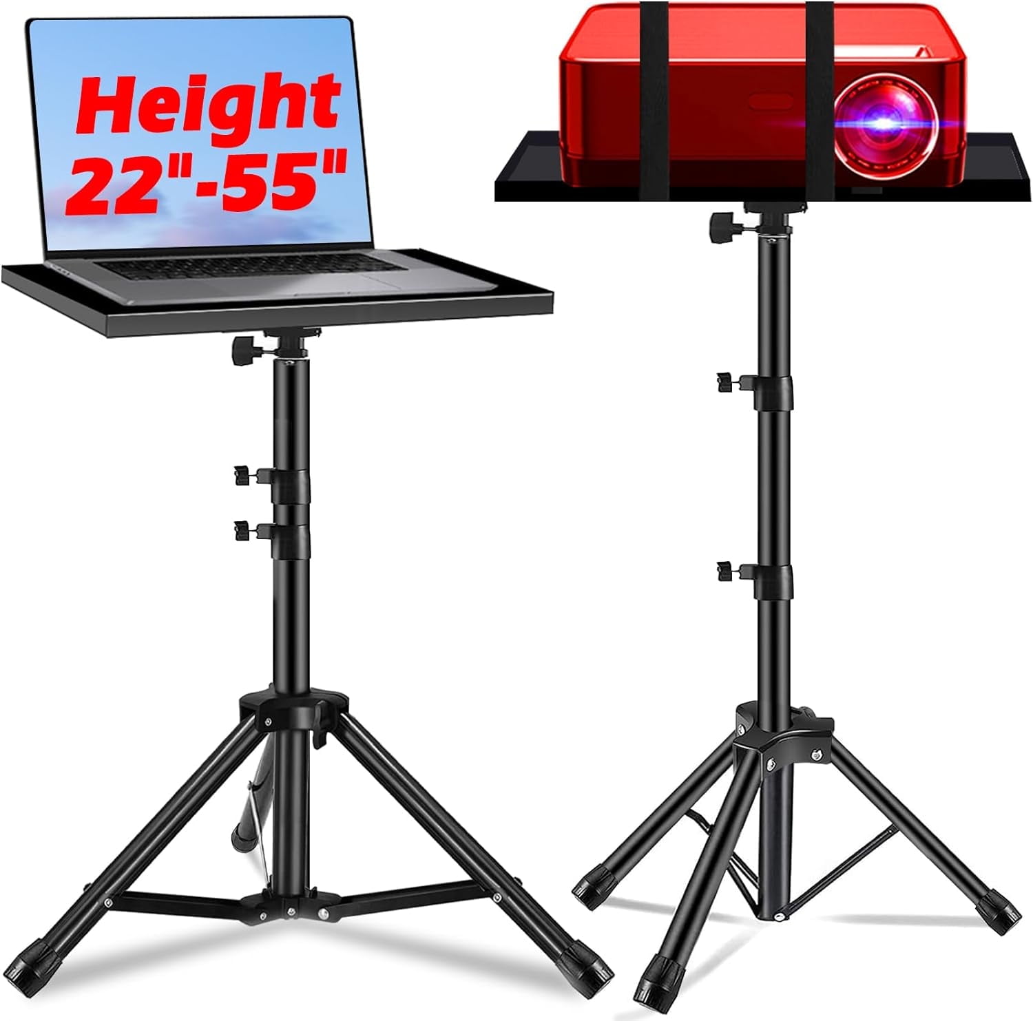 Projector Stand, Laptop Tripod Stand Adjustable Height 22 to 54 Inch ...