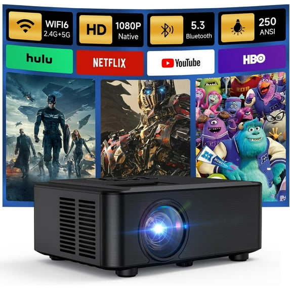 Projector with WIFI and , 1080P Projector, Portable Outdoor Movie ...