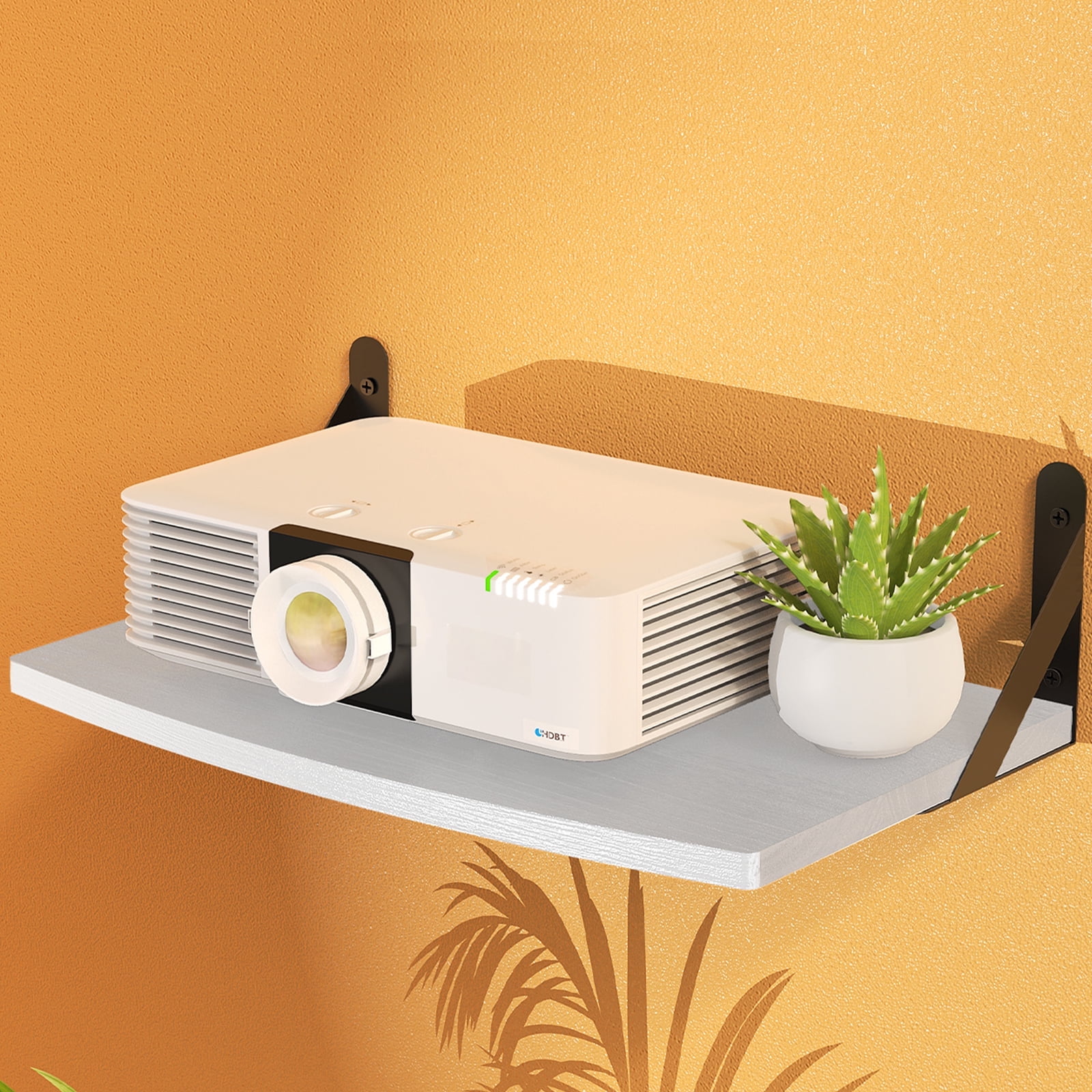 Projector Wall Mount Floating Shelf, White Mini Projector Shelf ...