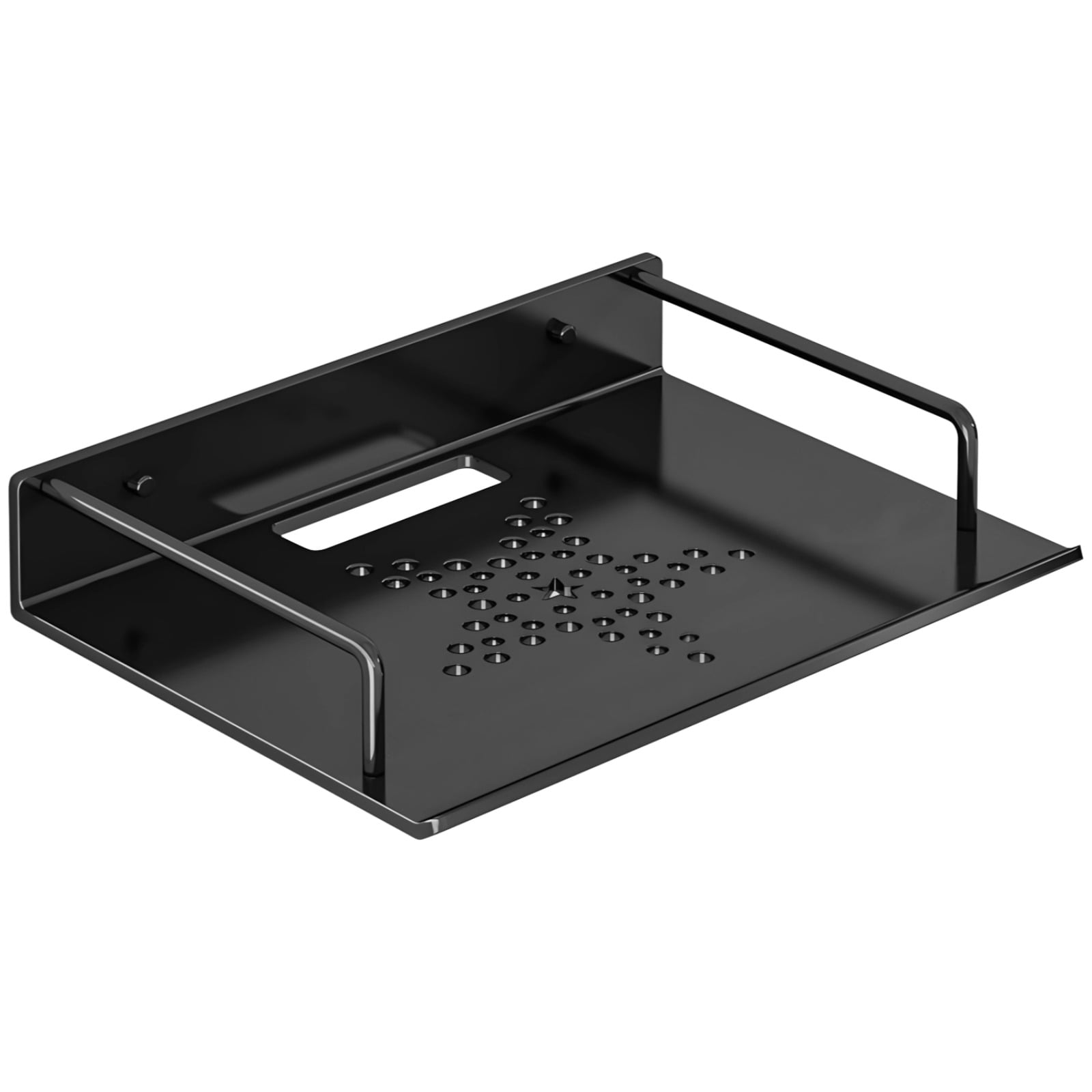 Projector Wall Mount Shelf, Black Aluminum Holder with Ventilation ...