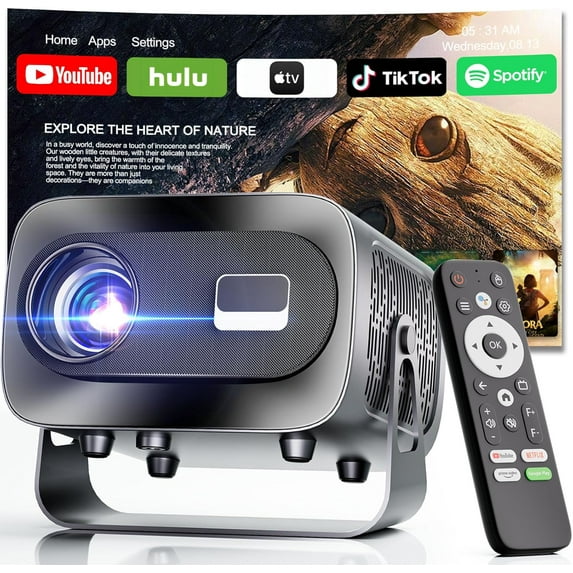 Projector with WiFi and Bluetooth, Electric Focus & Vertical Keystone ...