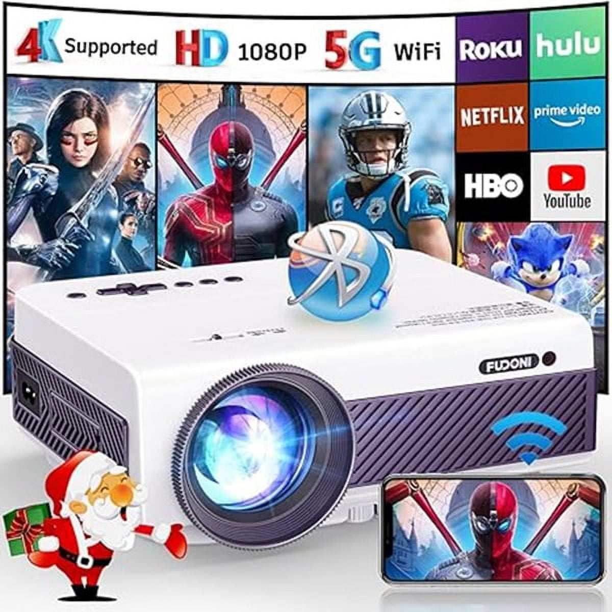 Projector with WiFi and Bluetooth Native 1080P Outdoor Projector 10000L ...