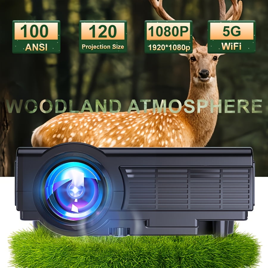 Projector With WiFi And Wireless Connection, Portable Native1080P Mini ...