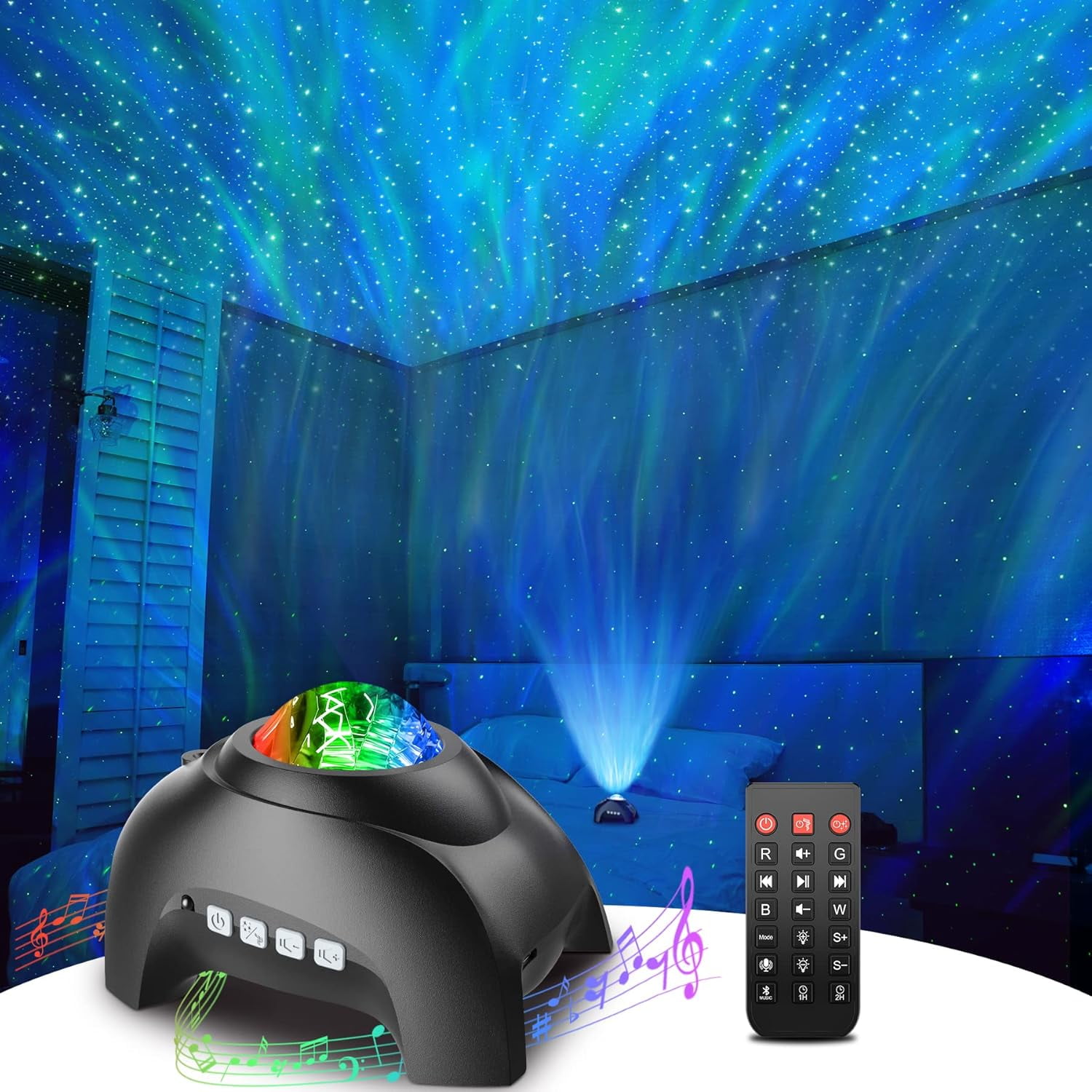 Projector, bedroom with Galaxy projector, LED night light aurora ...
