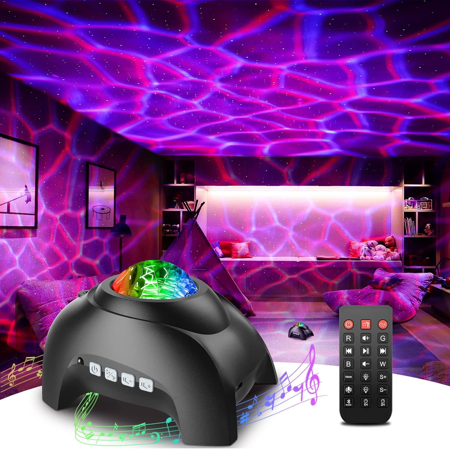 Projector, bedroom with Galaxy projector, LED night light aurora ...