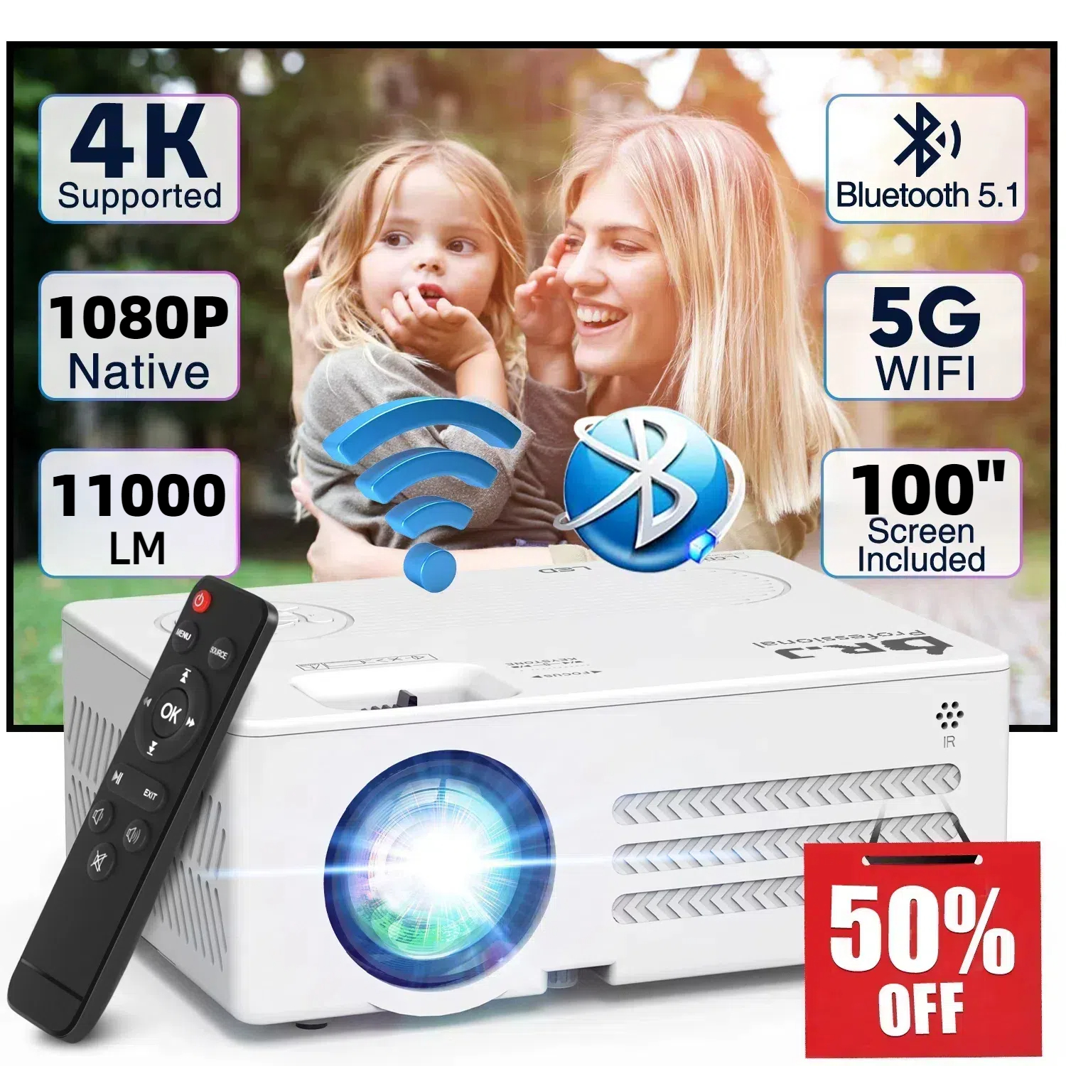 WEWATCH PS05 100 Inch Portable and Foldable Projector Screen - Walmart.com